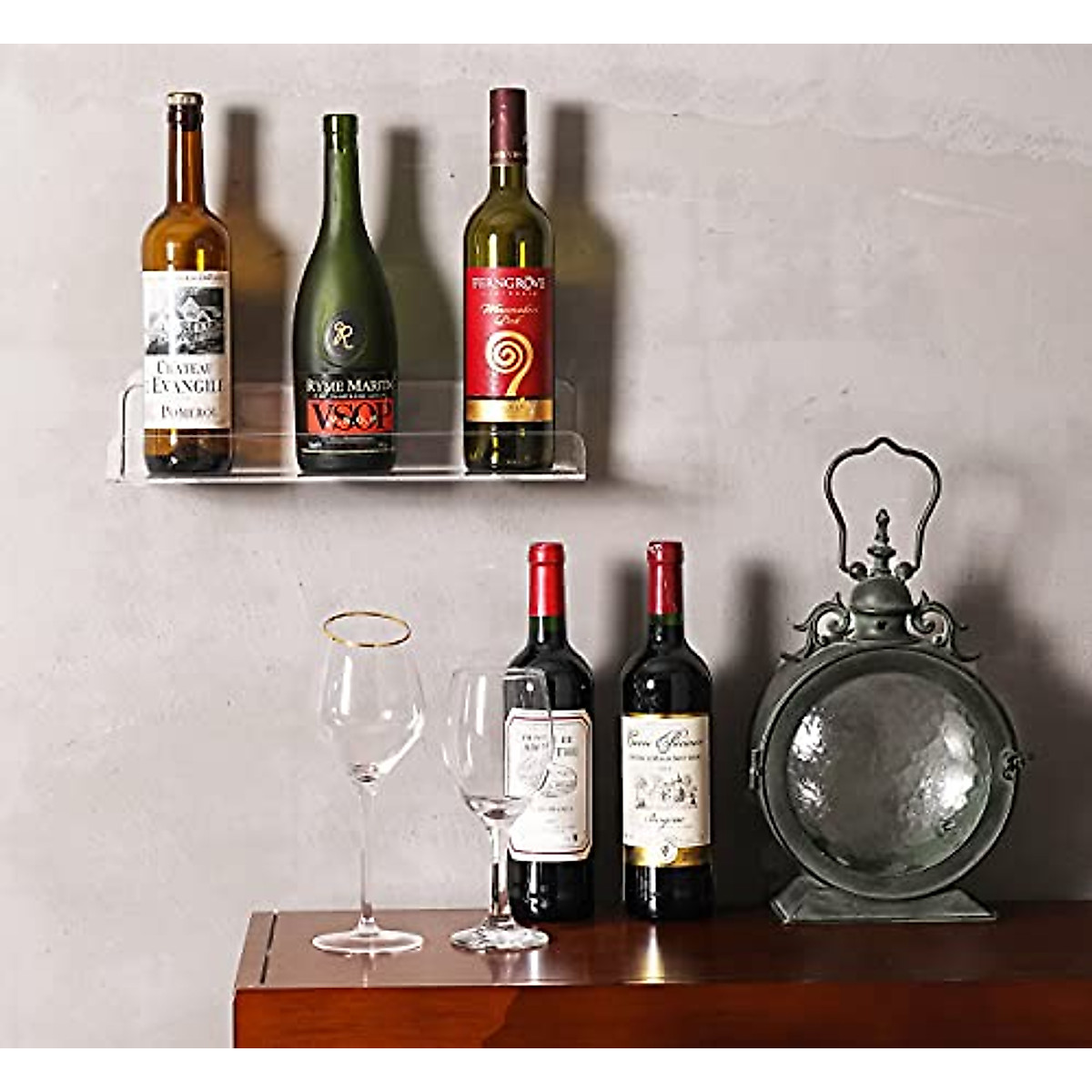 Sooyee Acrylic Shelves,6 Pack 15 Inch Floating Wall Mounted Shelves, Funko Pop Display Case,Invisible Kids Book Shelf,Picture Ledge Shelf Decor Accents,5MM Thick Bathroom Shelves,4.77" Wide,Clear