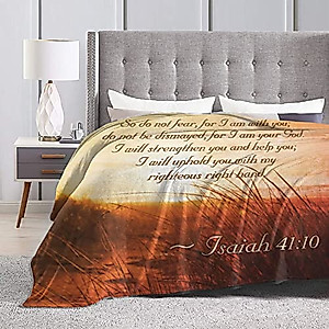 Isaiah 41 10 Bible Verse Do Not Fear I Am with You Novelty Blanket Soft Flannel Fleece Throw Blanket Super Soft Lightweight for Couch 50"X40"