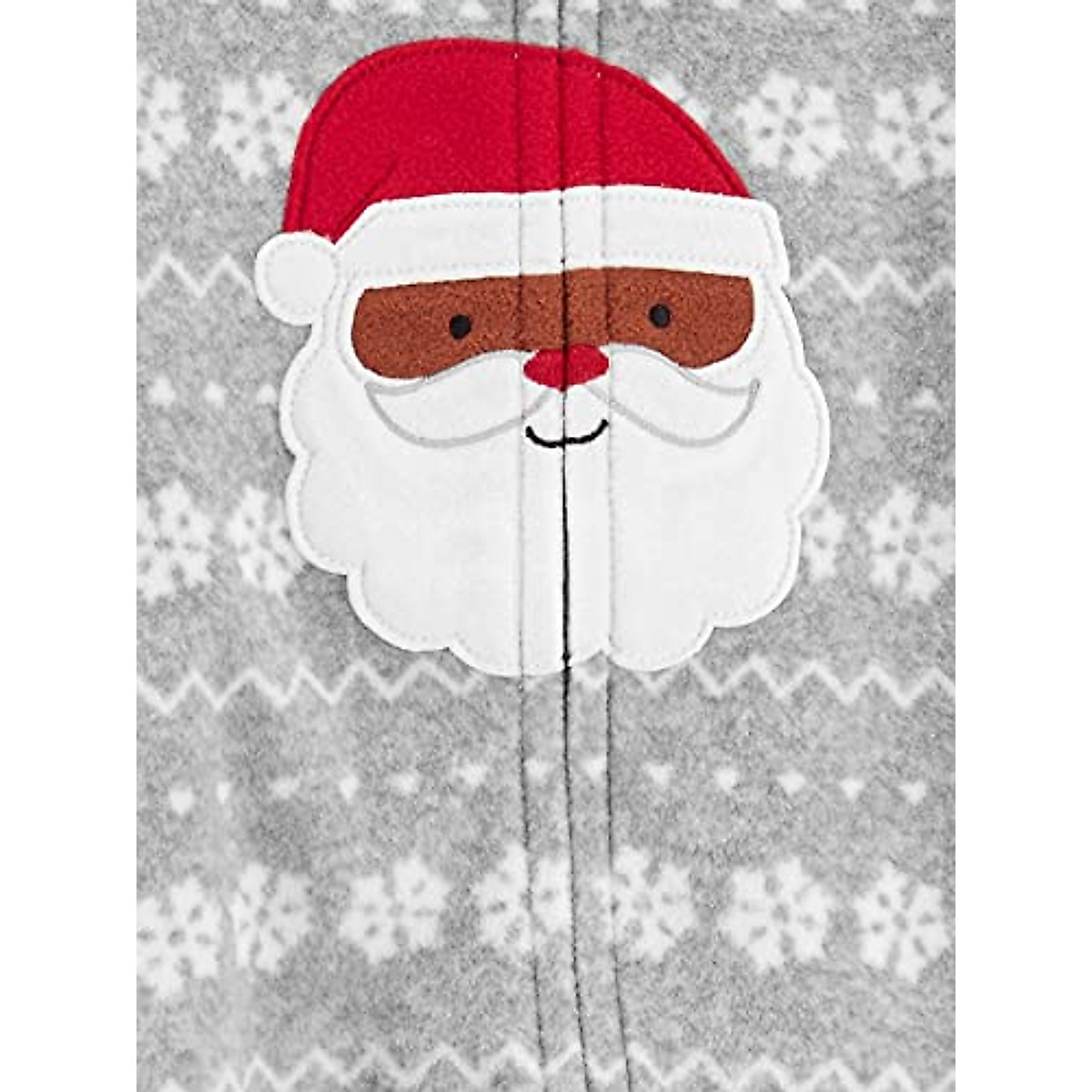 Simple Joys by Carter's Baby Holiday Fleece Footed Sleep and Play, Pack of 2, Grey Santa/Christmas Print, 3-6 Months