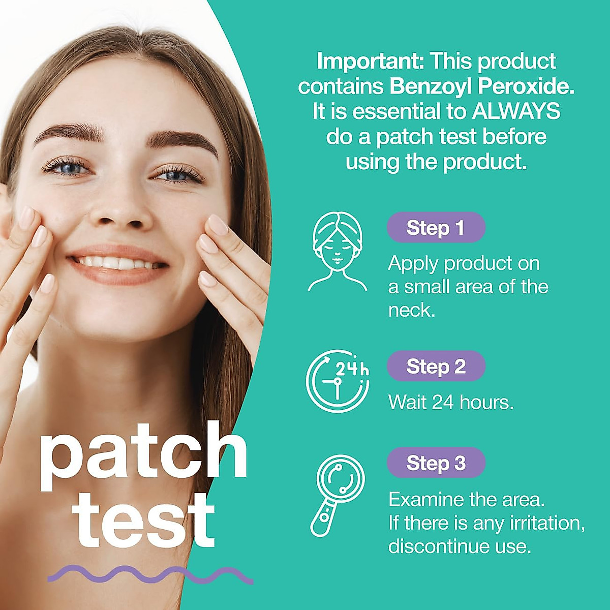 Touch Benzoyl Peroxide 2.5% Gel Cream For Acne - Pimples and Cystic Acne Spot & Daily Face and Back Medication for Adults & Teens – Goes on Clear Lightweight & Non-Drying - Large 8 oz.