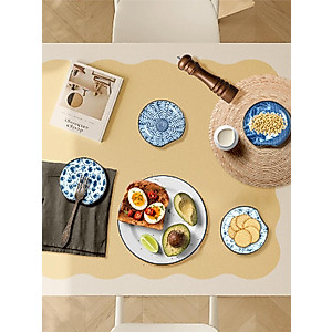 TAOCIGOU Ceramic Spoon Rest for Stove Top, 4.8" Spoon Rest for Kitchen Counter, Coffee Spoon Rest Holder, Cooking Ceramic Utensil Holder for Spatula Ladle Tongs, Set of 4 (Blue Flower)