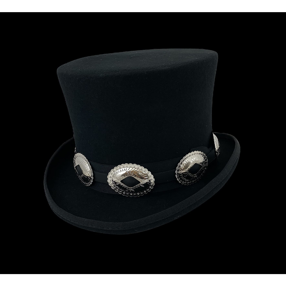 Funk Plus Hat Band Oval Concho Genuine Leather USA Made For Tophat Slash Hat Cowboy Steampunk Cosplay