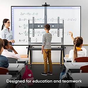 ONKRON Mobile TV Stand for 60-120 Inch Screen up to 331 lbs, Large & Portable TV Stand on Wheels max VESA 1000x600, Heavy Duty TV Stand Height Adjustable/Mobile TV Cart Rolling TV Stand Tall Black