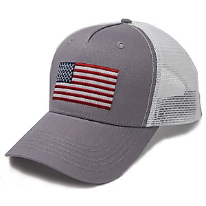 International Tie American Flag Hat for Men and Women - USA Flag Patriotic Trucker Baseball Snapback Cap