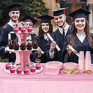 Yunqing Graduation Decorations Class of 2023 - Cupcake Stand Set with 12 Pack Graduation Cake Toppers, Perfect for Graduation Theme Dessert & Gift Presentation
