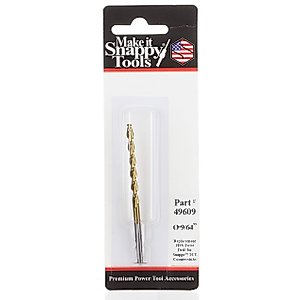 Make it Snappy Tools Replacement Tin Coated HSS Parabolic Flute Twist Drill for 9/64 Inch TCT Countersink #49609