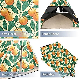 Y-DSIWX Guinea Pig House Bed, Rabbit Large Hideout, Small Animals Nest Hamster Cage Habitats Peach Tree Seamless Pattern