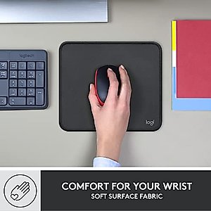 Logitech Mouse Pad - Studio Series, Computer Mouse Mat with Anti-Slip Rubber Base, Easy Gliding, Spill-Resistant Surface, Durable Materials, Portable, in a Fresh Modern Design, Graphite