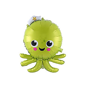 Ocean Animals Balloon Arch Kit-120pcs Midnight Blue Light Blue Metallic Blue with Different Ocean Animals Balloons for Birthday Party