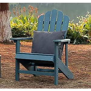EFURDEN Adirondack Chair, Polystyrene, Weather Resistant & Durable Fire Pits Chair for Lawn and Garden, 350 lbs Load Capacity with Easy Assembly (Blue, 1 pc)