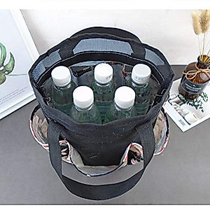 TOPBATHY Portable Mesh Shower Caddy Tote with Floral Storage Pockets Quick Dry Toiletries Cosmetic Bag Organizer Basket for Bathroom Bath College Dorm (Sky-Blue)