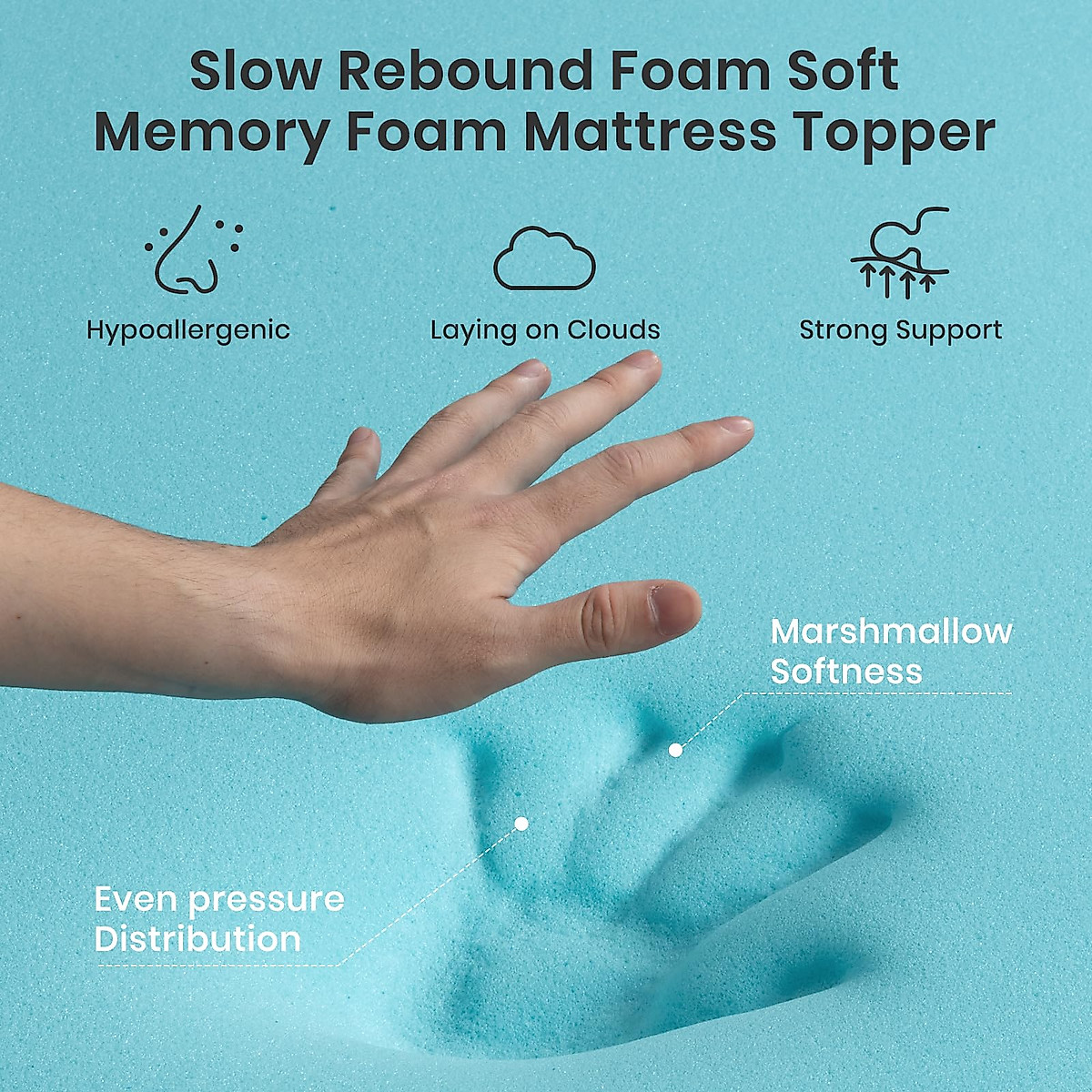 Maxzzz 4 Inch Full Size Mattress Topper, Gel Memory Foam Mattress Topper, CertiPUR-US Certified, 74 * 54 inches.