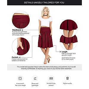 Black Skirts for Women Knee Length High Waisted Black Skirt Flowy Skirt Black Aline Skirt Black Pocket Skirt (Size XX-Large, Black)