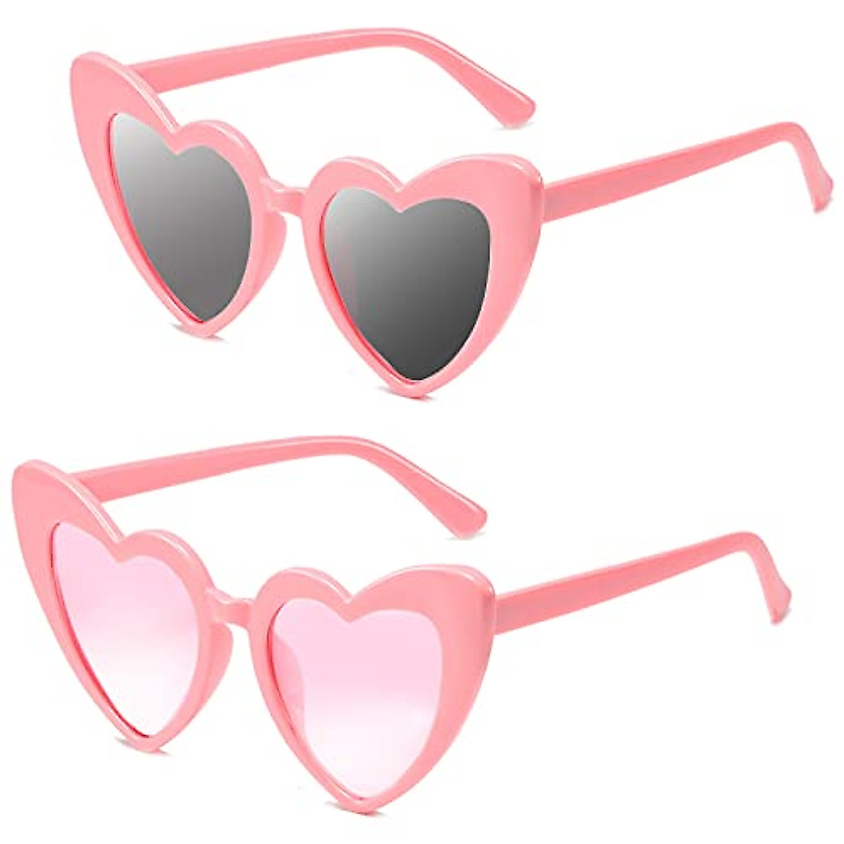 Salfboy Heart Shaped Sunglasses for Women Bride Sunglasses Bachelorette Vintage Cat Mod Wedding Sunglasses（8805-2*pink）