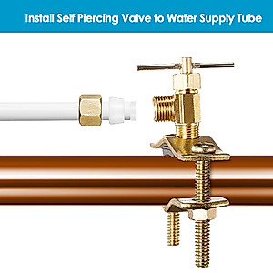 Ice Maker Installation Kit - 1/4 In O.D.Refrigerator Water Line with Quick Fittings and Self Piercing Saddle Valve,For Adding a Branch Waterway to Refrigerator/Ice Maker(25 FT)