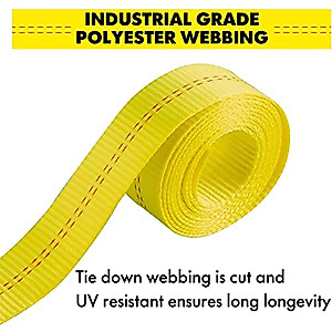 Autofonder Car Tie Down Kit Heavy Duty with Snap Hooks -Break Strength 10,000 lbs-Working Load 3333 lbs-Lasso Trailers Ratchet Straps with D-Ring 4 Axle Straps for Auto Hauling