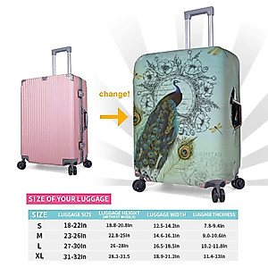 Nmbvcxz Peacocks Luggage Cover Suitcase Covers Washable Travel Luggage Protector Suitcase Cover L (27-30 inch luggage)