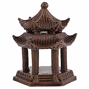 POPETPOP Aquarium Decoration Ceramic Fairy Garden Figurines Mini Pagoda Statue Fish Hideout Shelter Cave for Fish Tank Ornament Micro Landscape Decor