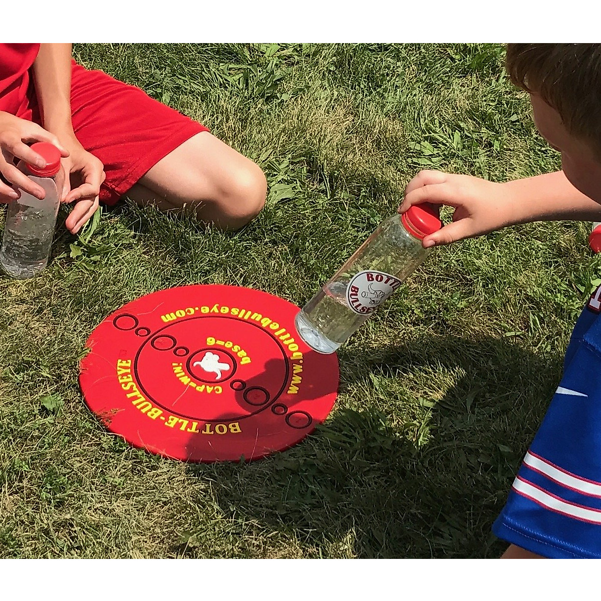 Bottle-Bullseye™ Official Travel Kit - Fun Indoor & Outdoor Game Like Darts. Play Almost Anywhere: Parties, picnics, Camping, Tailgating. Durable Weatherproof Target & Bottles are Made in The USA!!