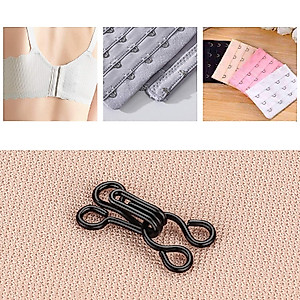 100 Pcs Sewing Hooks and Eyes Closure Set, 3 Styles Skirt Hook and Eye Closures Sewing Snaps Kit, Metal Snaps Buttons Fasteners Press Studs Set for Skirt, Bra, Trousers, Dress, Sewing, DIY Crafting
