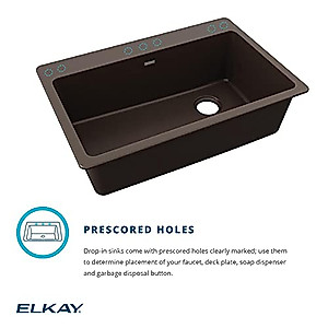 Elkay ELG13322MC0 Quartz Classic Mocha Single Bowl Drop-in Sink