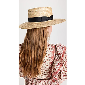 Lack of Color Women's Spencer Boater Hat, Natural/Black, S