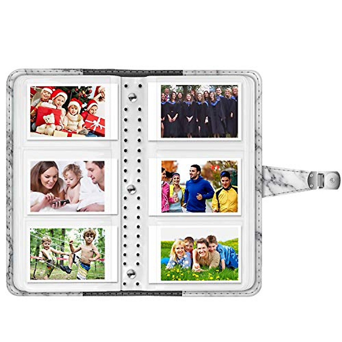 Fintie Wallet Photo Album for Fujifilm Instax 3-Inch Film,108 Pockets Album for Fujifilm Instax Mini 11/Mini 40/Mini EVO/LiPlay/Mini Link Printer, HP Sprocket, Polaroid Camera, Marble White