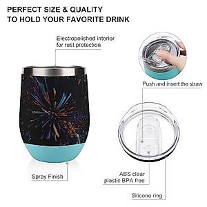 Fireworks Insulated Tumbler with Lid Stainless Steel Coffee Mug Cute Wine Tea Water Cup Green-style