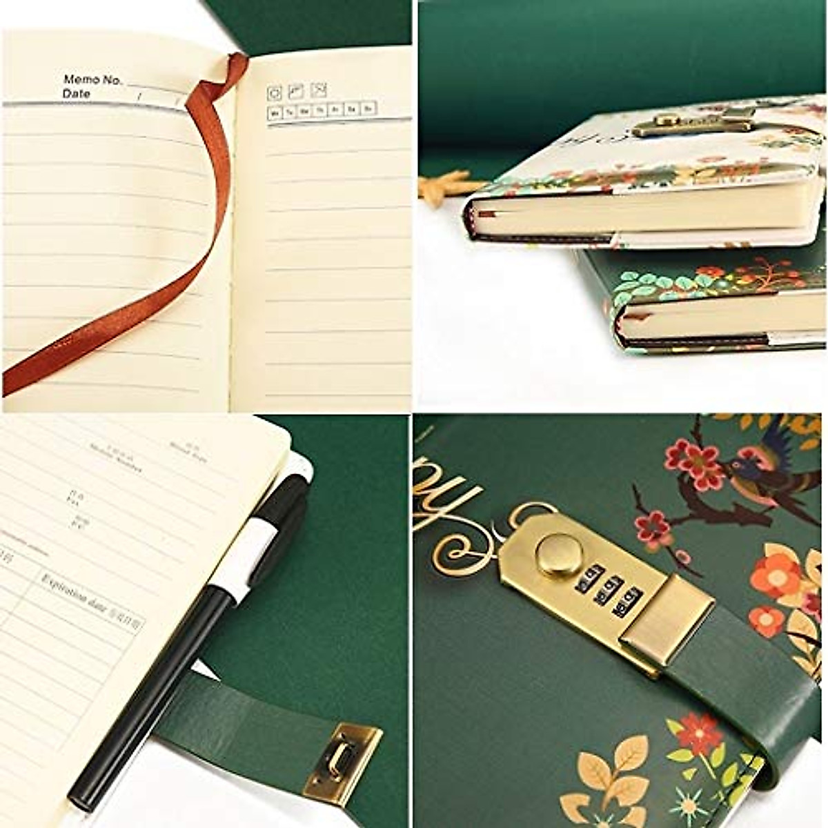 Journal Creative Password Notebook Lock Diary Leather Locking Journal Writing Notebook Digital Privacy Journals Planner Notebook Notepad Diary (Color : White)