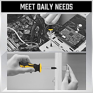 HORUSDY 11-Pieces Screwdriver Set, Magnetic 5 Phillips and 5 Flat Head Tips for Fastening and Loosening Seized
