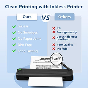 A4 Printer Paper, Multipurpose Copy Paper for Laser Printer, Inkjet Printer, Itari Copy Paper for Printer, Compatible with Phomemo P831 HPRT MT800 Thermal Transfer Printer, 200 Sheets, Glossy, White