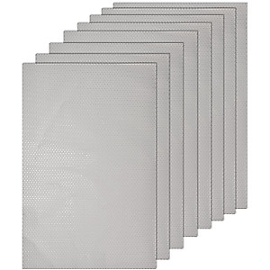 Nourished Essentials Refrigerator Liners - Set of 8 Non-Slip Fridge Liner Easy to Clean and Reusable - Moisture-Absorbing Refrigerator Mats to Keep Fridge Clean and Organized - Light Gray