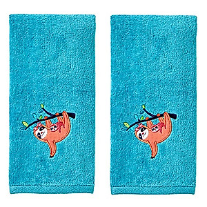 SKL Home Sloth Hand Towel Set, Aqua