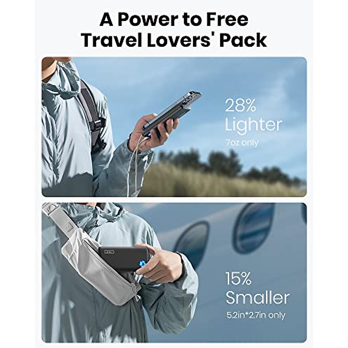 INIU [2 Pack] Portable Charger, Slimmest & Lightest USB C 10000mAh Power Bank, Triple 3A High-Speed Phone Battery Pack Compatible with iPhone 14 13 12 11 Pro X Samsung S22 S21 Google LG iPad Tablet.