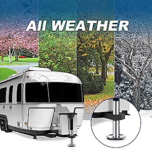 Trailer Jack Base Feet 2 Pcs Adjustable Jack Stand Drop Leg Fit Inner Diameter 2 Inch Jacks Foot Pad Insert RV Camper Accessories