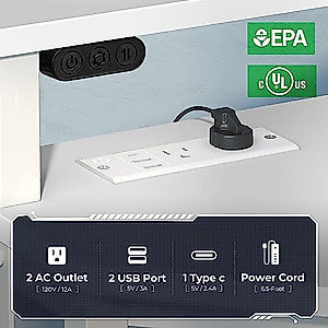 Rolanstar Corner Desk, 44.5"W x 34.5"H Small Computer Desk with Power Outlets & LED Lights, Triangle corner computer desk with Keyboard Tray & Monitor Stand for Small Space, Small Office Desk, White