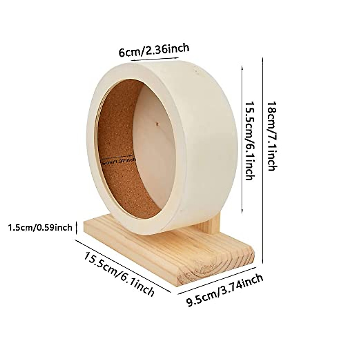 Wmzjnljy Wooden Hamster Exercise Wheel Small Pets Mute Running Spinner Wheel Play Toy for Hamsters Gerbil Mice Guinea Pigs and Other Small Pets(J09-1)