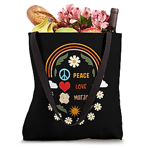 Peace Love Matzo Yiddish Purim Jewish Holiday Seder Passover Tote Bag