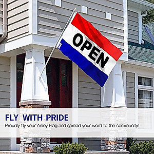 ANLEY Fly Breeze 3x5 Foot Open Flag - Vivid Color and Fade proof - Canvas Header and Double Stitched - Business Open Flags Polyester with Brass Grommets 3 X 5 Ft