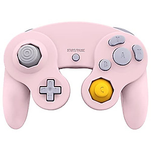 eXtremeRate Cherry Blossoms Pink Faceplate Backplate for Nintendo Gamecube Controller, Soft Touch Replacement Housing Shell Cover w/Buttons for Nintendo Gamecube Controller - Controller NOT Included