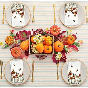 Gift Boutique 100 Thanksgiving Fall Floral Guest Napkins Decorative Hand Towels Disposable Paper Harvest Flower Napkins For Autumn Wildflowers Bathroom Toilet Powder Room Wedding Birthday Dinner