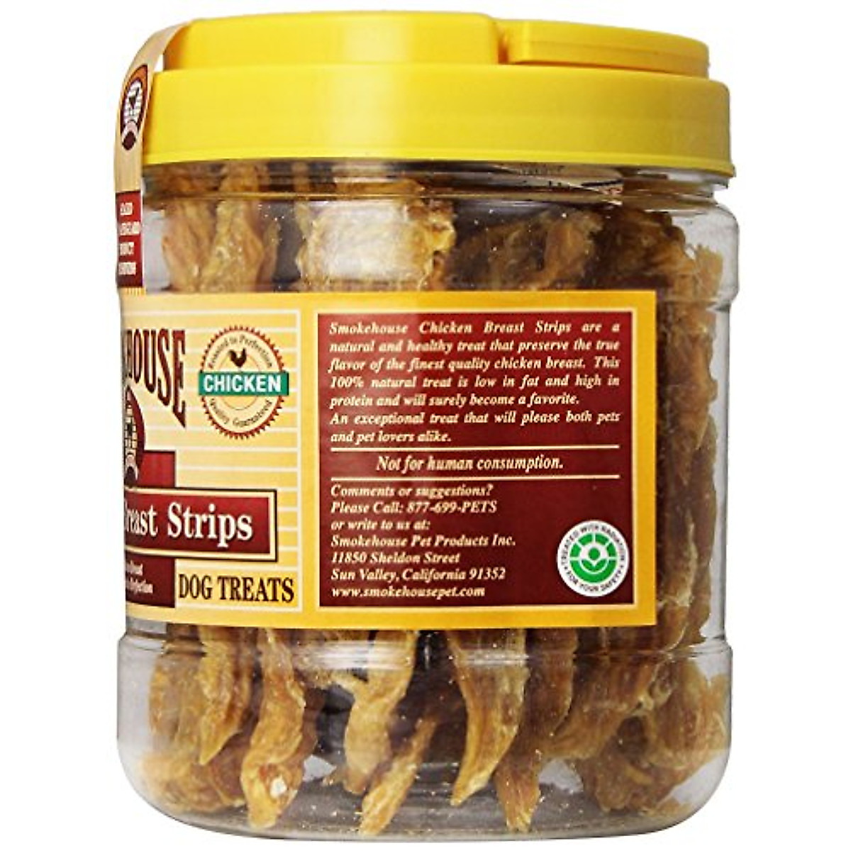 Smokehouse 100-Percent Natural Chicken Breast Strips Dog Treats, 1-Pound