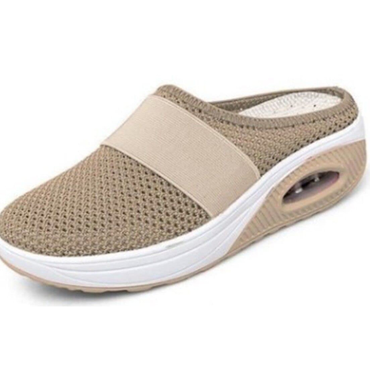 Ifuloves Air Cushion Slip Walking Shoes Slip for Women On Walking Shoes Orthopedic Diabetic Walking Shoes Women's Casual Shoes (Khaki,40)