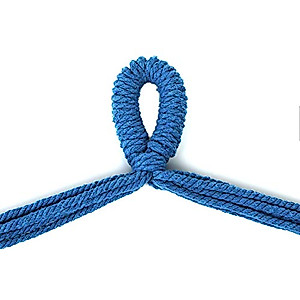 Blissun Hanging Hammock Chair, Hanging Swing Chair with Two Cushions, 34 Inch Wide Seat Blue & Green Stripes (Cool Breeze)