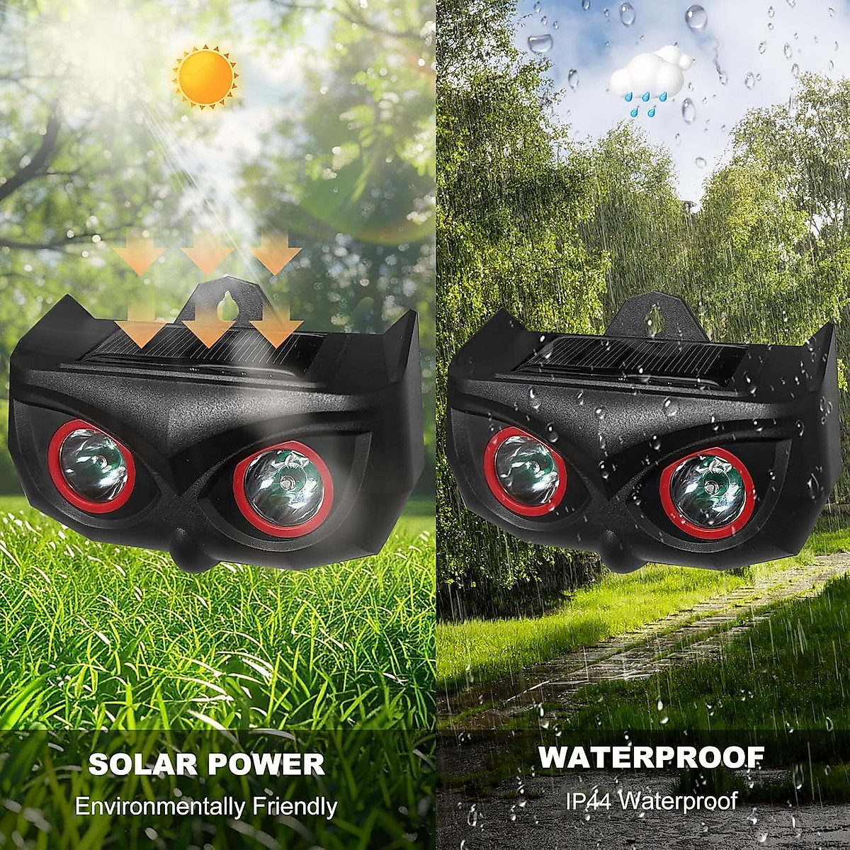 4 Pack Upgraded Solar Nocturnal Animal Repeller,Outdoor Animal Repellent Device with Night Lights for Chicken Coop,Farm,Coyote Deterrent for Fox,Skunk,Raccoon etc. AR17SPro