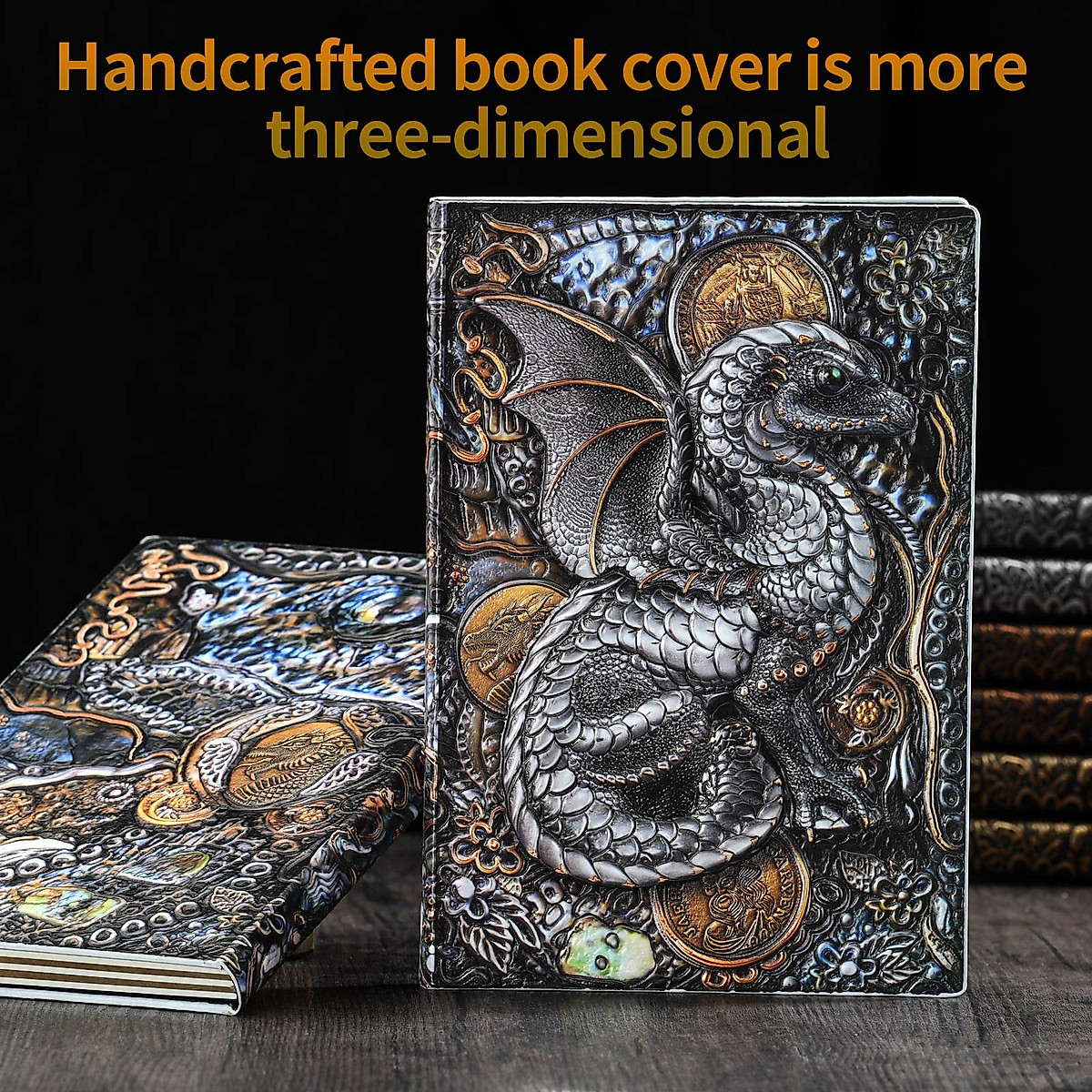 QXMGCBOK Dragon Night Light, 3D Embossed Folding Book Lamp, Dragon Gifts for Book Lovers (Flying Dragon Book Lamp)