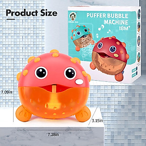 chengjiaing Bubble Bath Maker for The Bathtub，Puffer Bubble Machine with Music，Baby Bathroom Blowing Bubbles Toys,The Great Gifts for Toddlers Over 3 Years Old Girl Boy