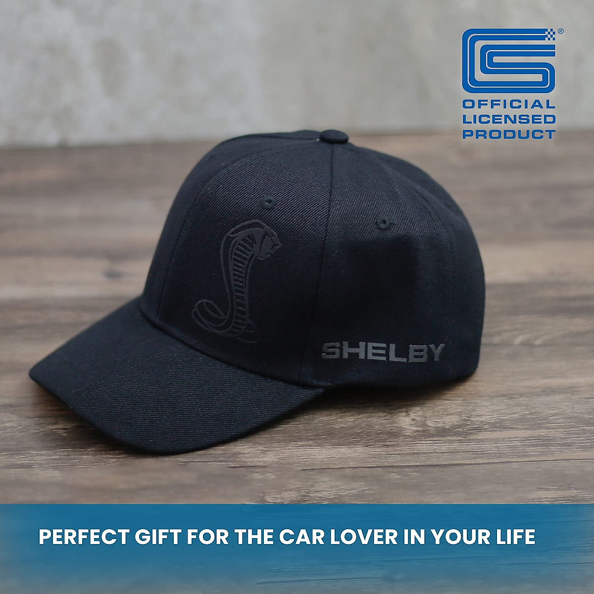 Black Tonal Shelby Snake Cap Hat | Officially Licensed Shelby® Product | Adjustable, One-Size Fits All
