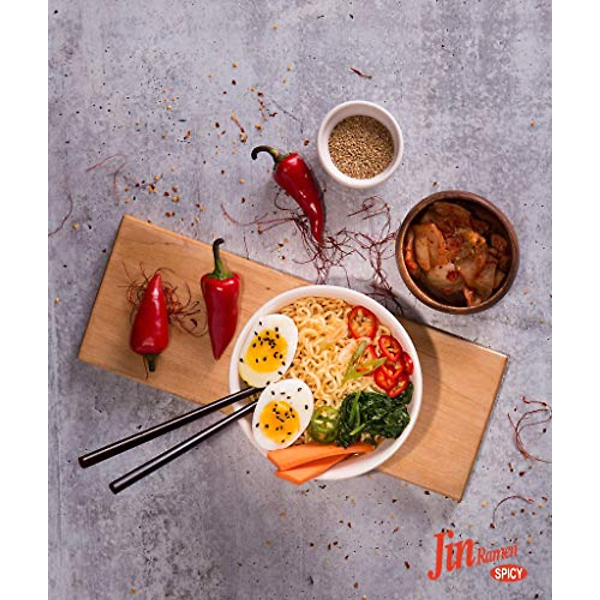 [OTTOGI] Jin Ramen, Spicy Flavor - Korean Instant Ramen Noodle, Best Tasting Soup Traditional Instant Ramen (120g) -18 Pack