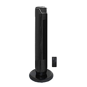 SPT SF-1536BKA: Tower Fan with Remote and Timer in Black, WEIGHT 7.8 lbs